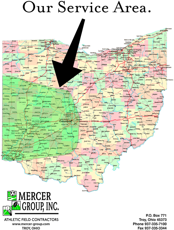 Mercer Group Turf Contractor, Service Area Map